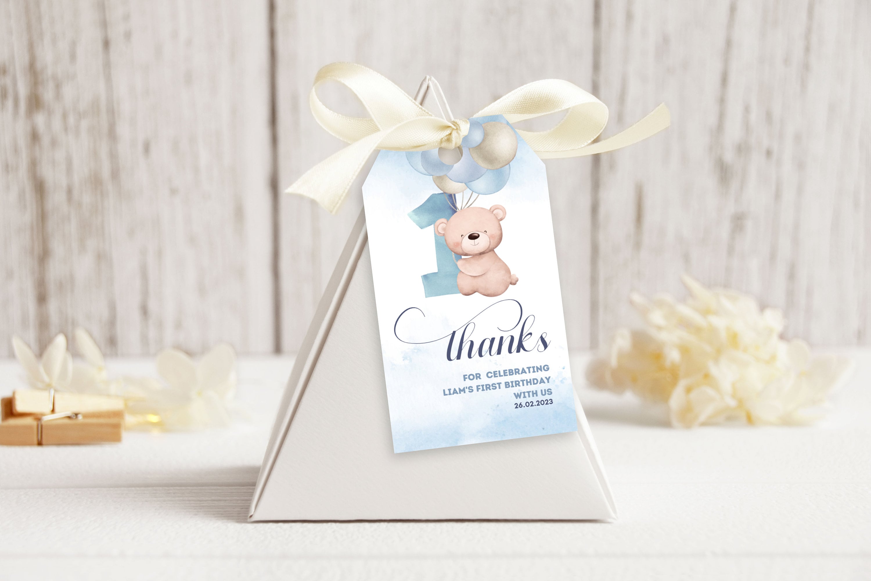 GIFT TAG 1st Birthday | Thank You Tag Party Favor Birthday Boy Girl ...