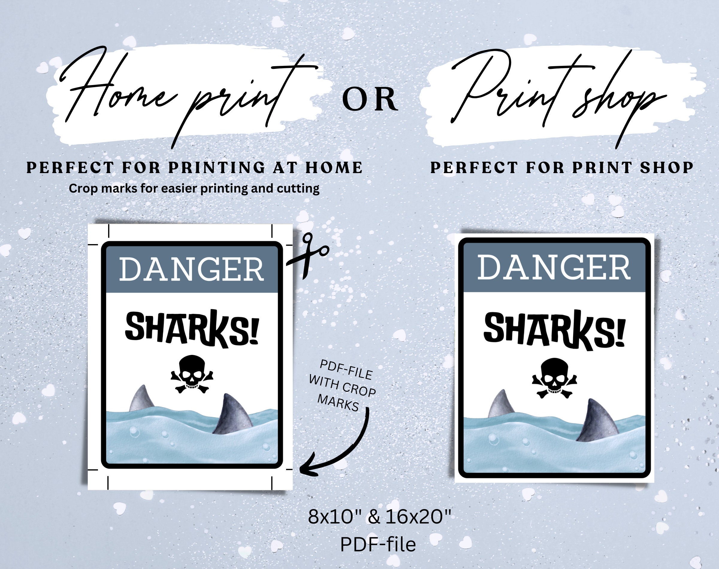 Editable Shark Boy Birthday Welcome Sign Great White Shark Decor Boy ...