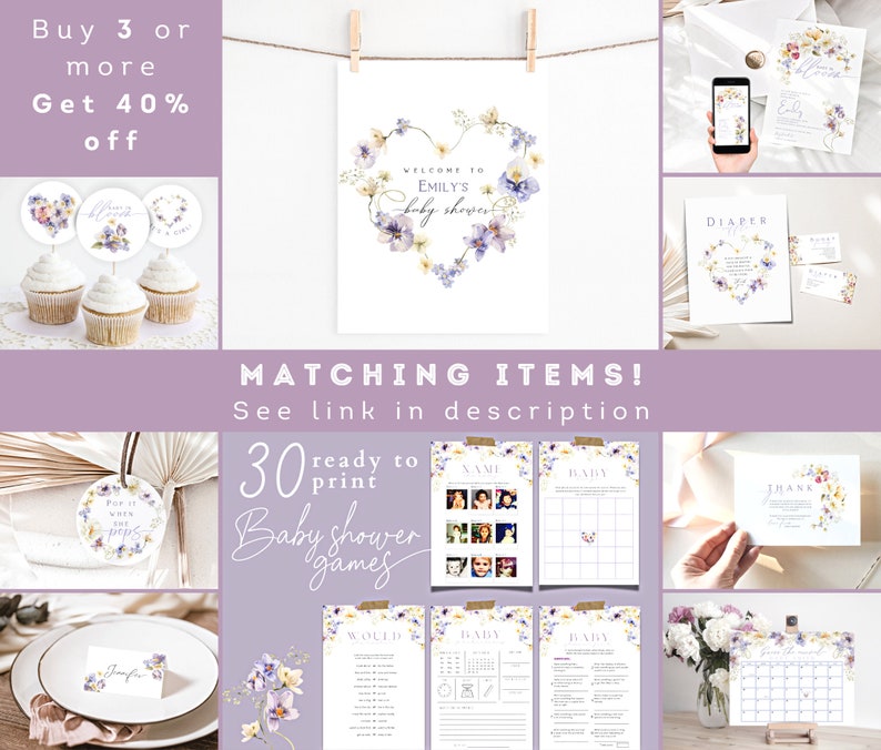 WELCOME SIGN Baby Shower Free Edit Welcome Board Welcome Poster Floral ...