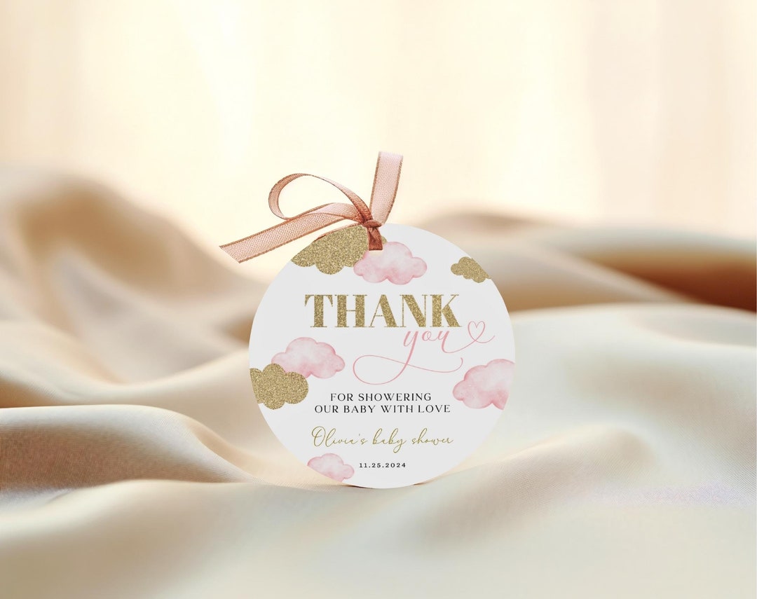 Heaven Sent Baby Shower Favor Tags Printable Cloud 9 Baby Shower Favors ...