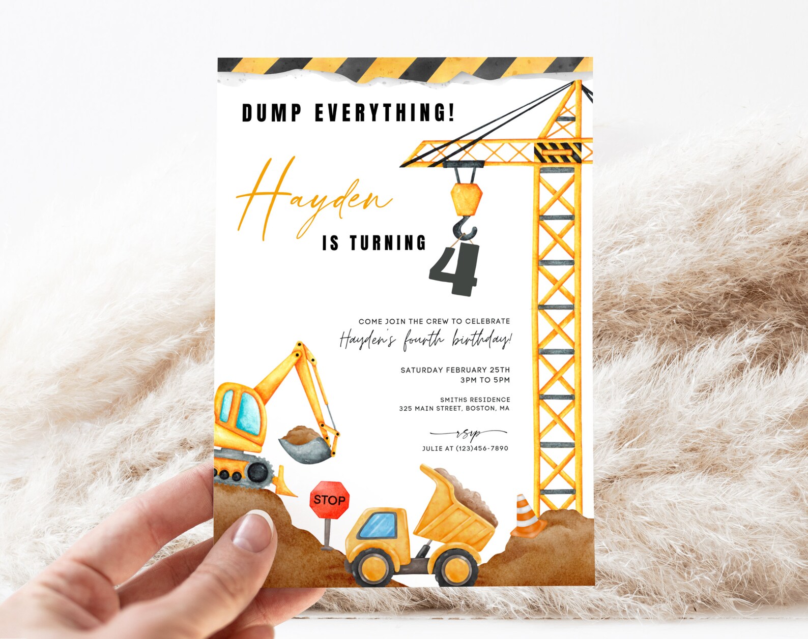 Construction Birthday Invitation Instant Download Birthday Boy ...