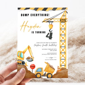 Construction Birthday Invitation Instant Download Birthday Boy ...