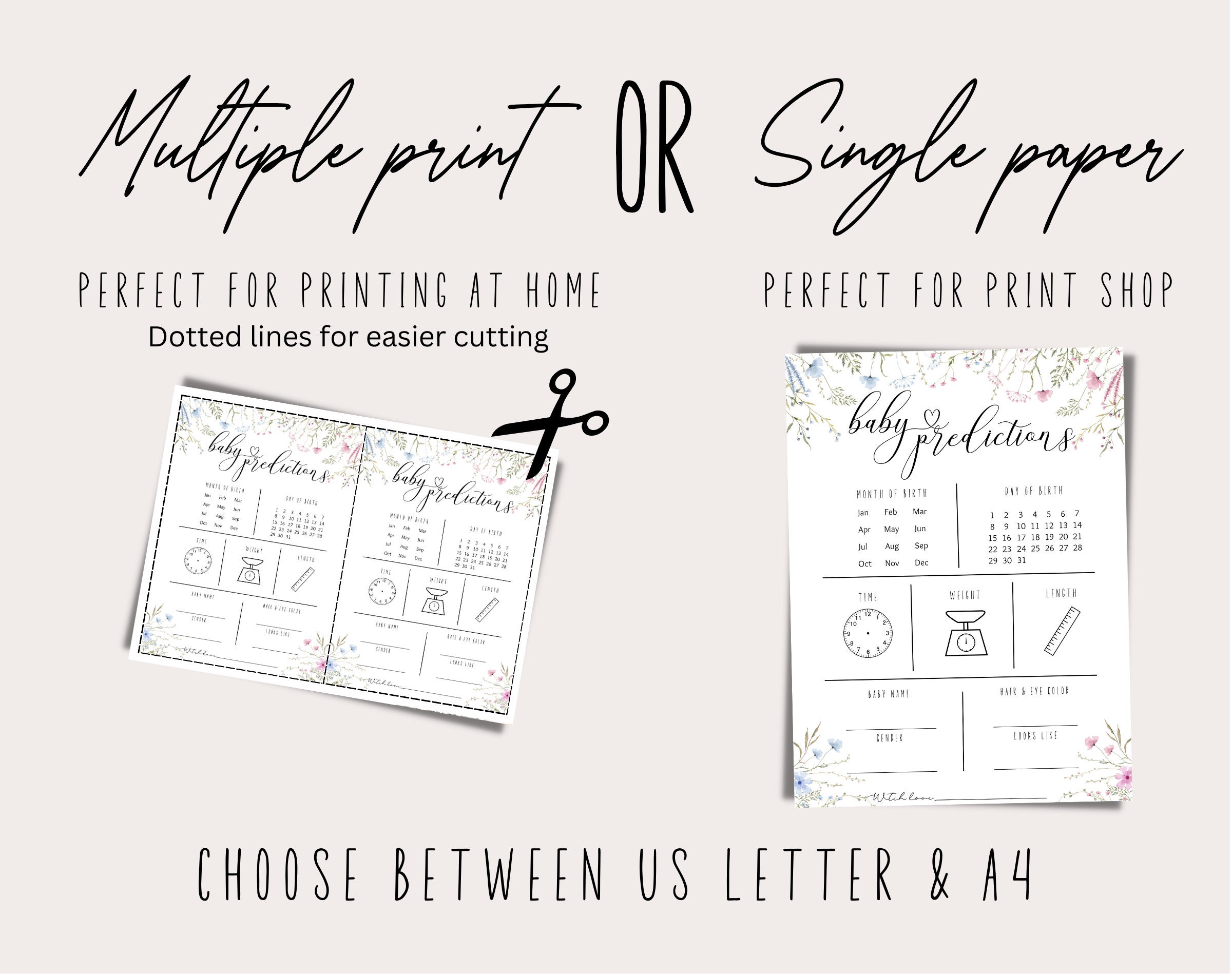 Baby Predictions Gender Reveal Activity Just Download & Print Baby ...