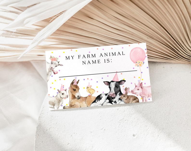 Farm Birthday Game Printable Sign Name Cards Farm Animal Ranch Party ...