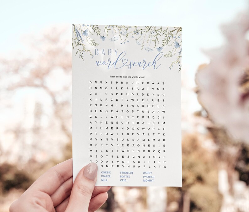 Baby Word Search Shower Game Ready to Print Baby Shower Word Search ...
