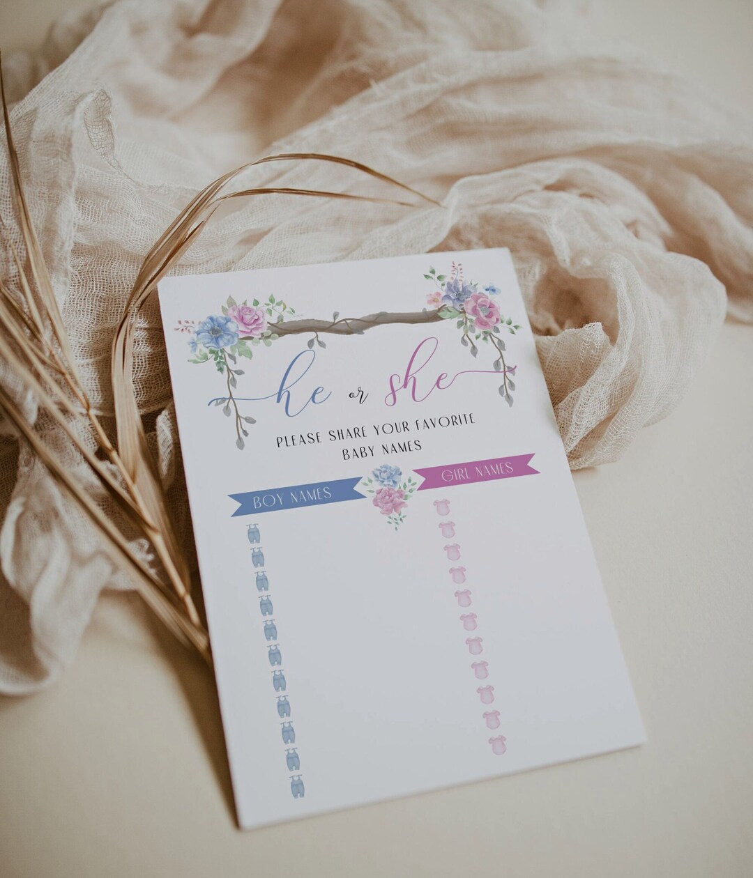 Boho Gender Reveal, Baby Name Suggestions | Printable | Baby Name Sign ...