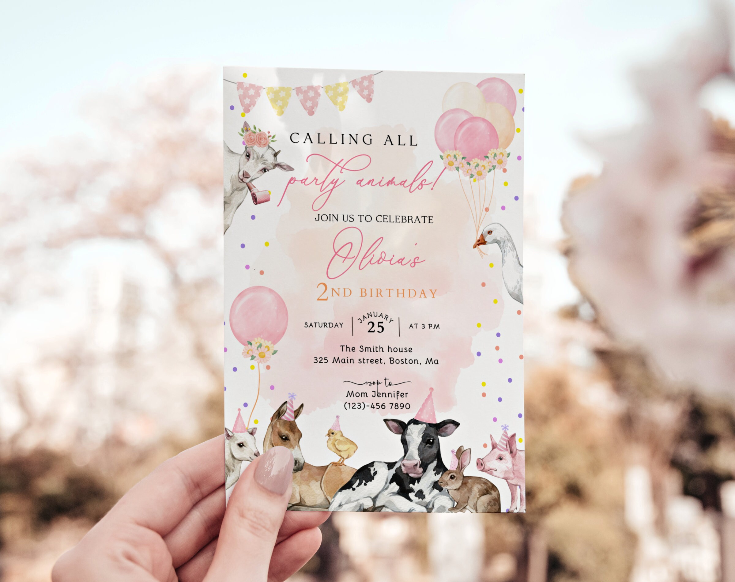 Farm Birthday Invite Printable Editable Template Farm Animal Ranch ...