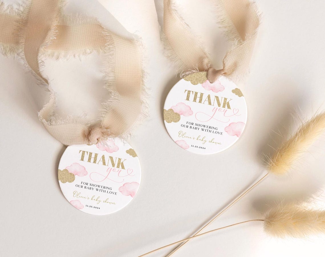 Heaven Sent Baby Shower Favor Tags Printable Cloud 9 Baby Shower Favors ...