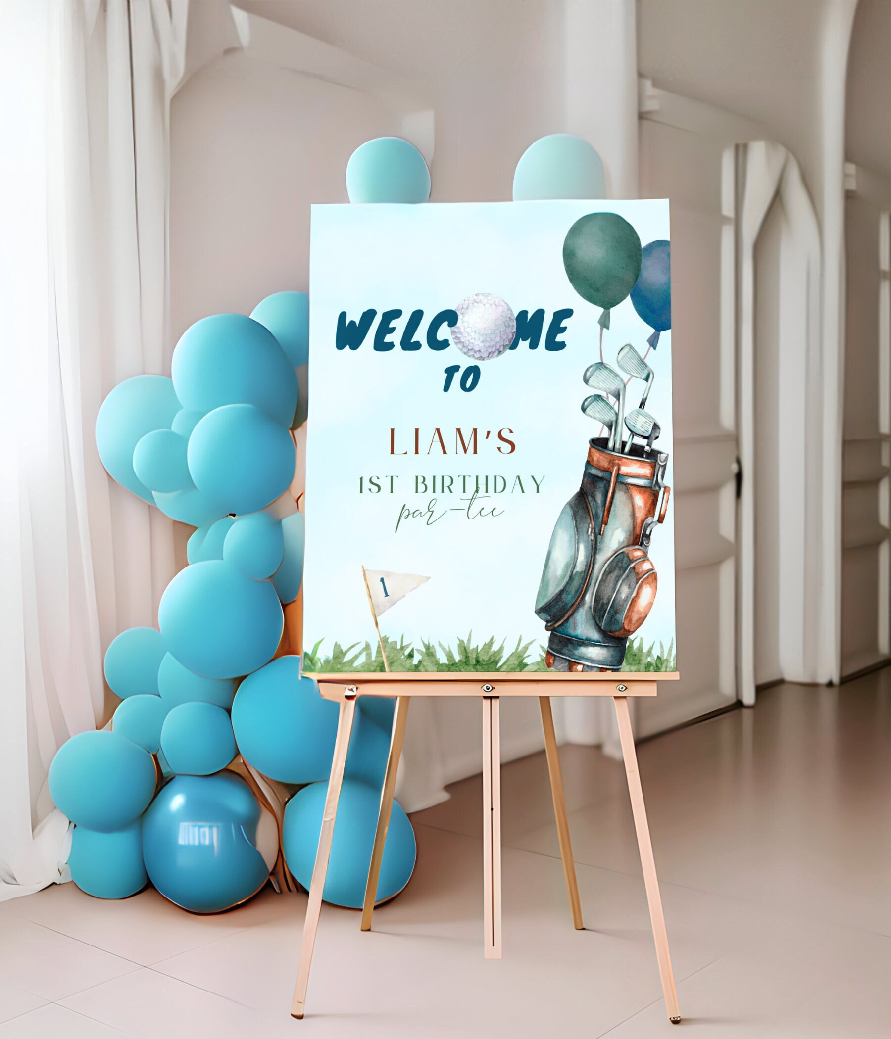 Golf First Birthday Welcome Sign | Golf 1st Birthday Decor | Golf ...