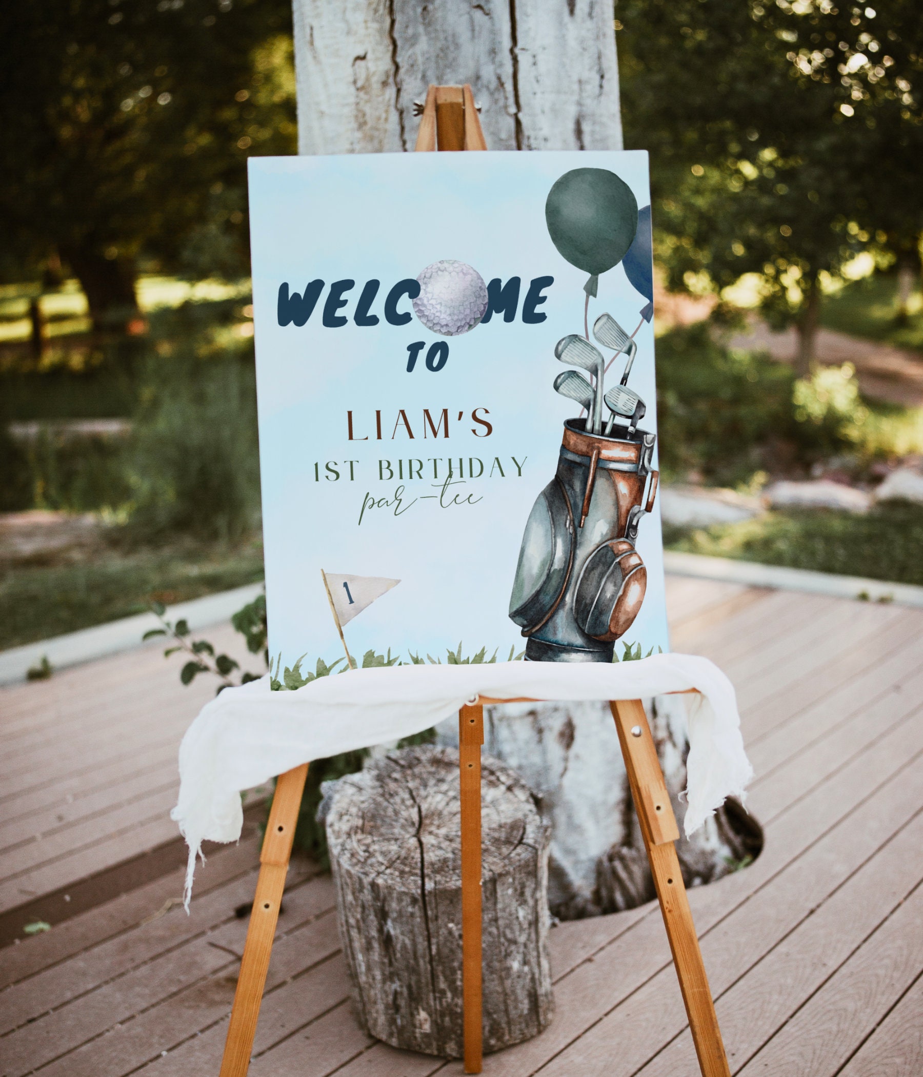 Golf First Birthday Welcome Sign | Golf 1st Birthday Decor | Golf ...