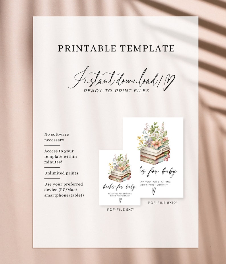 Boho Book for Baby Sign Printable Baby Shower Book for Baby Sign Garden ...