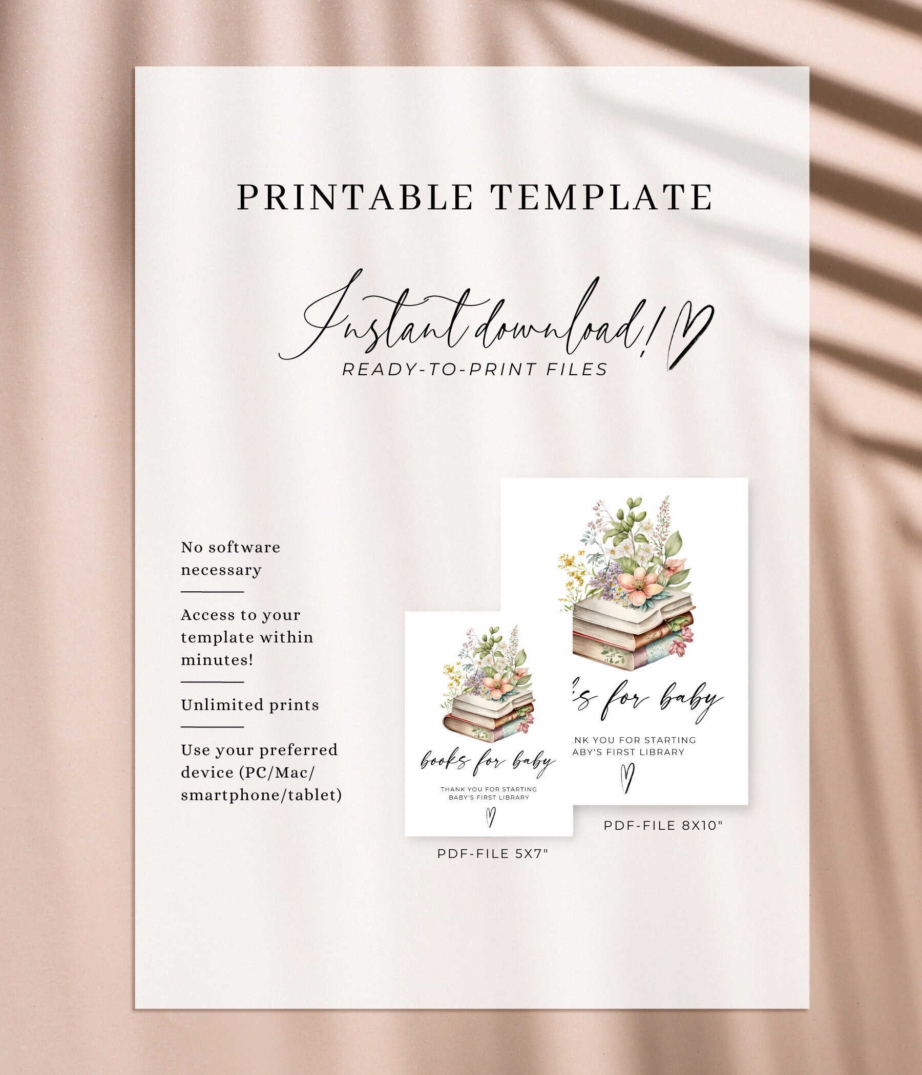 Boho Book for Baby Sign | Printable Baby Shower Book for Baby Sign ...