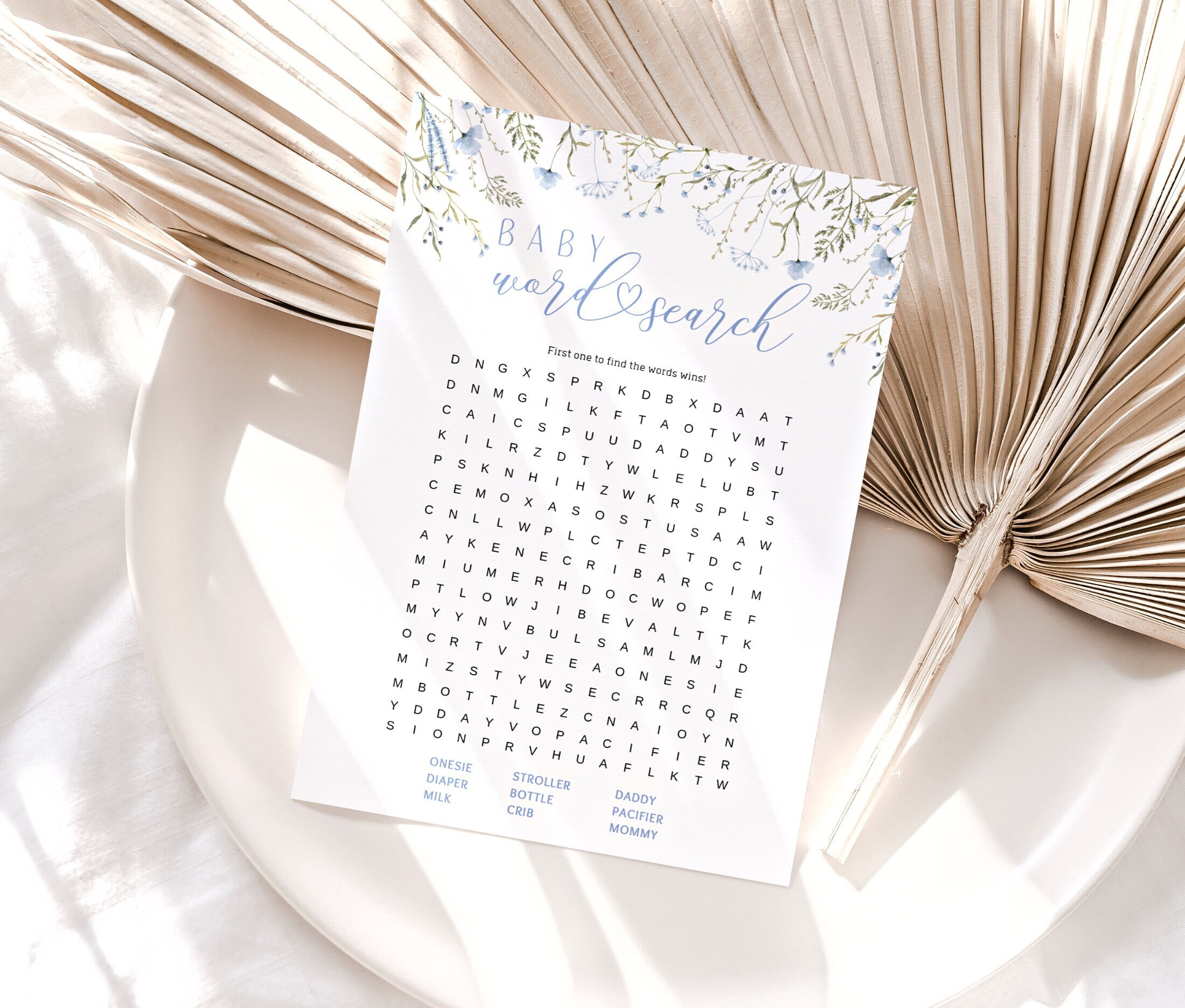 Baby Word Search Shower Game Ready to Print Baby Shower Word Search ...