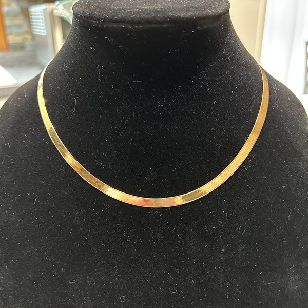 10 Karat Herringbone Necklace - Etsy