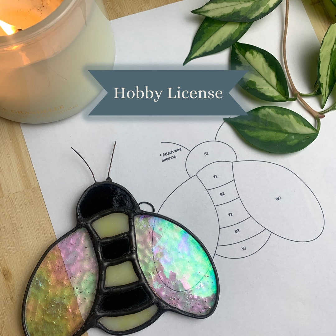 Bee Sun Catcher Pattern, Insect Stained Glass Design, Glass Project ...