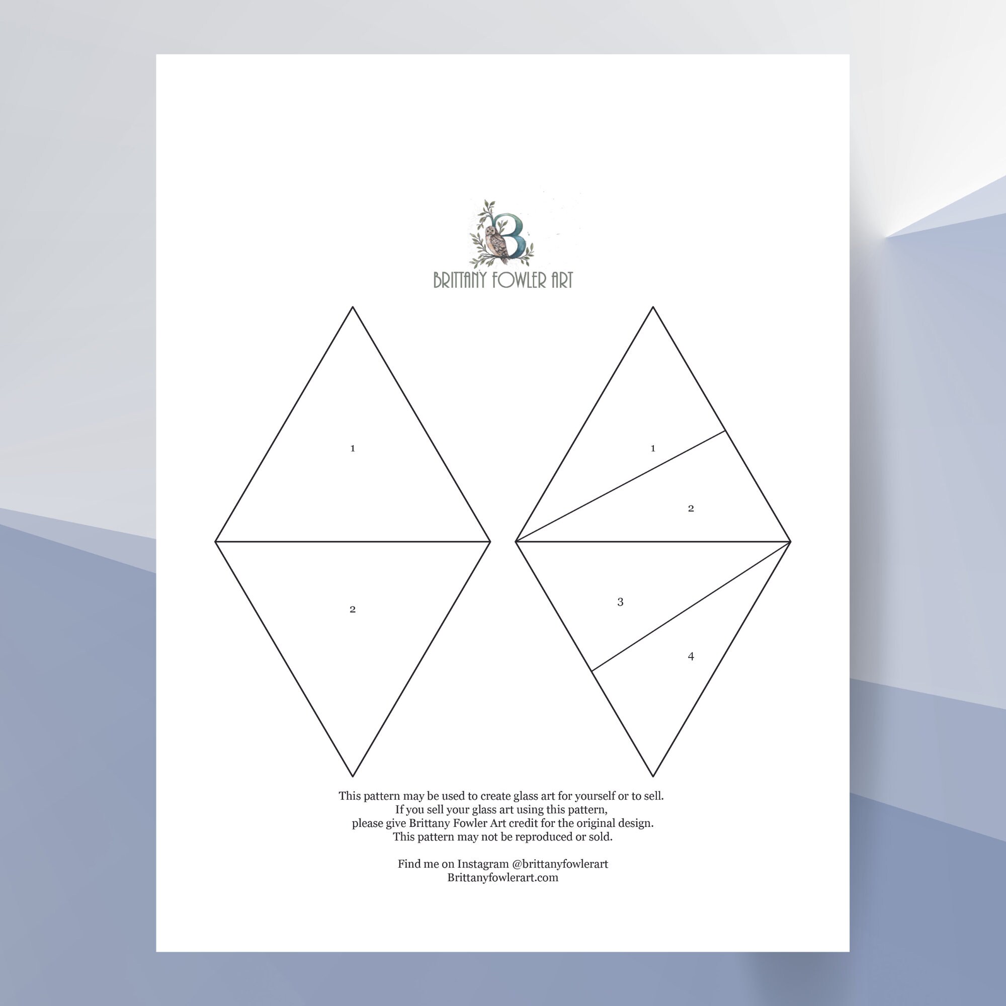 Geometric Diamond Stained Glass Pattern, Digital Download Pattern ...