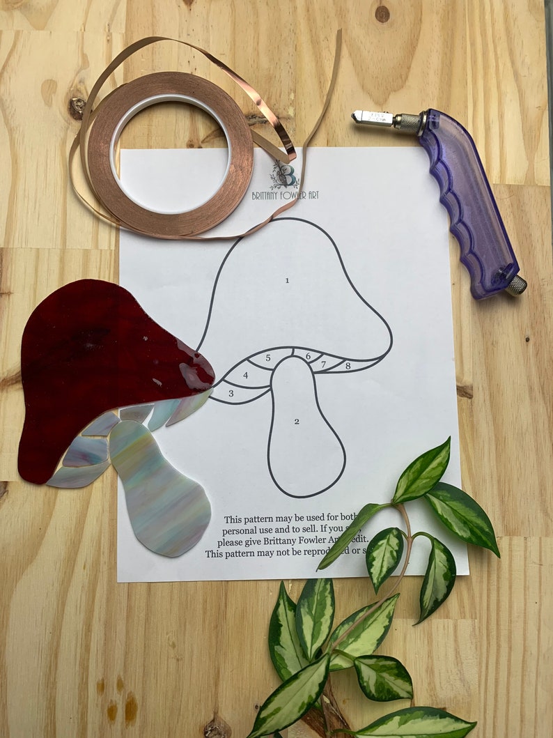 Mushroom Stained Glass Pattern Fungi Stained Glass Design - Etsy