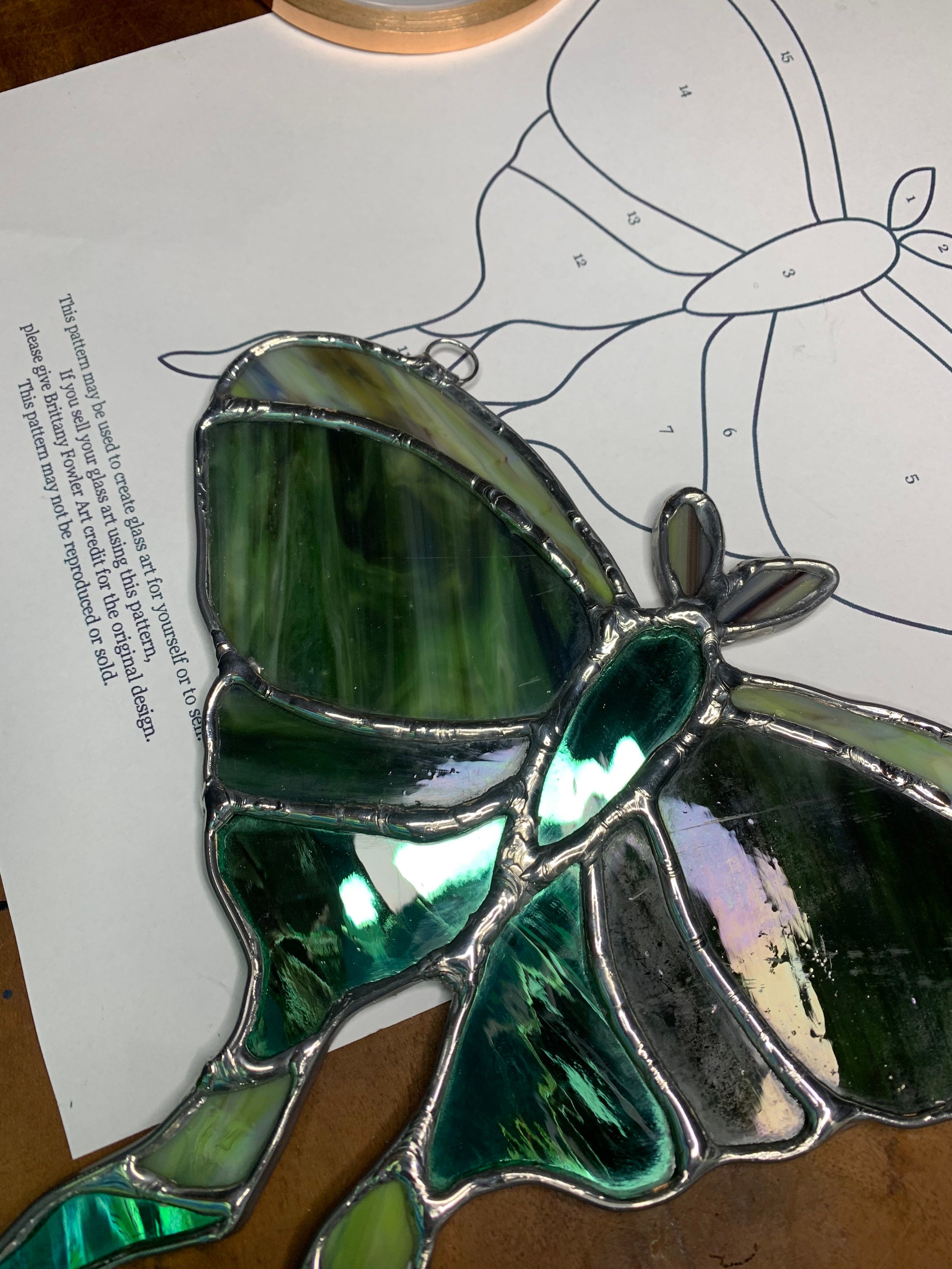 Luna Moth Stained Glass Pattern, Stained Glass Pattern, Sun Catcher ...