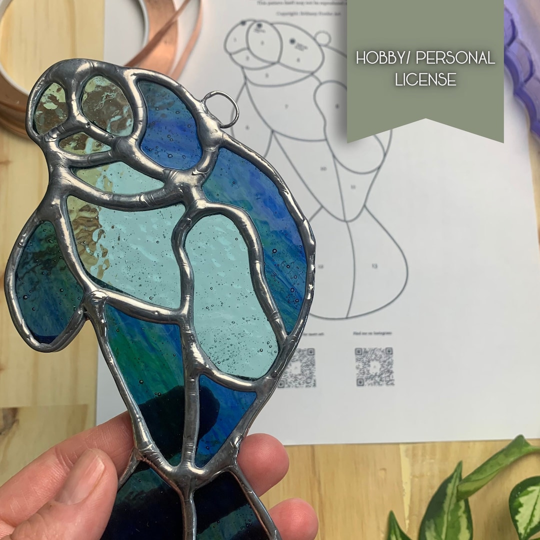 Manatee Glass Pattern, Stain Glass Patterns, Stained Glass Hobby, Modern Stained Glass, Diy ...