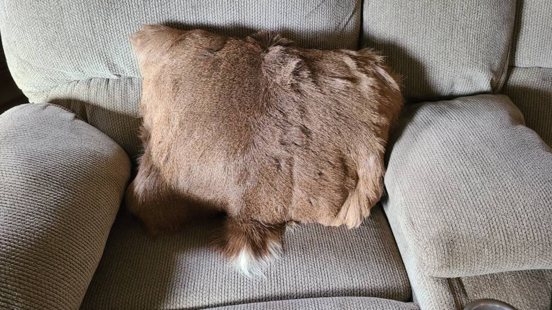 Rectangular Furry Real Deer Hide Throw Pillow - Etsy