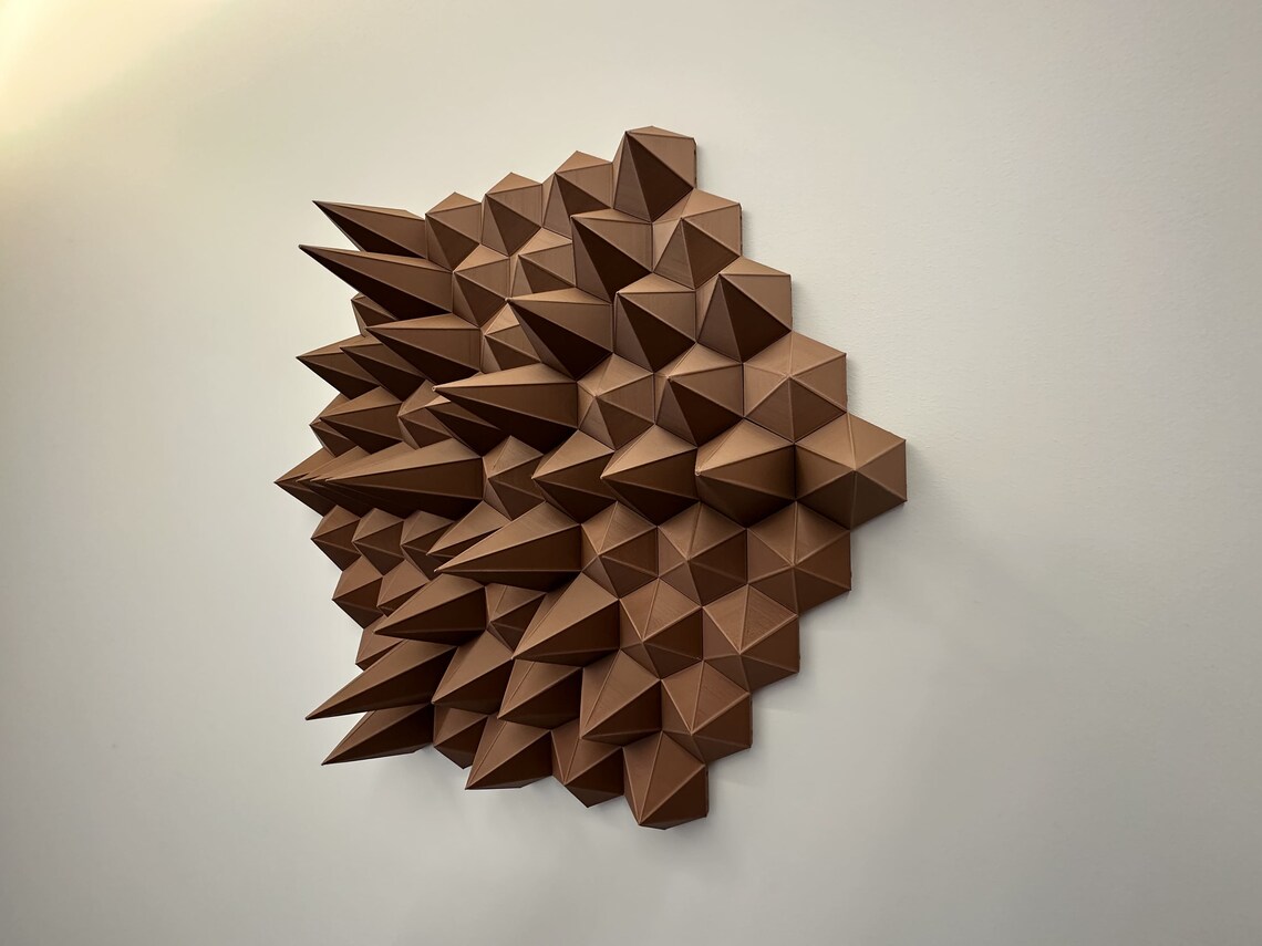 Brown Wall Sculpture: Hexagon | 3D Printed Wall Decor | Modern Art ...