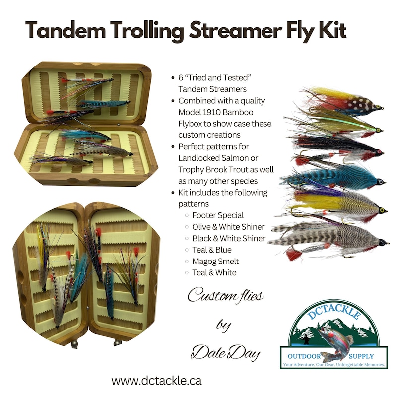 Fly Fishing Kit, Tandem Trolling Streamer Flies, Landlocked Salmon ...