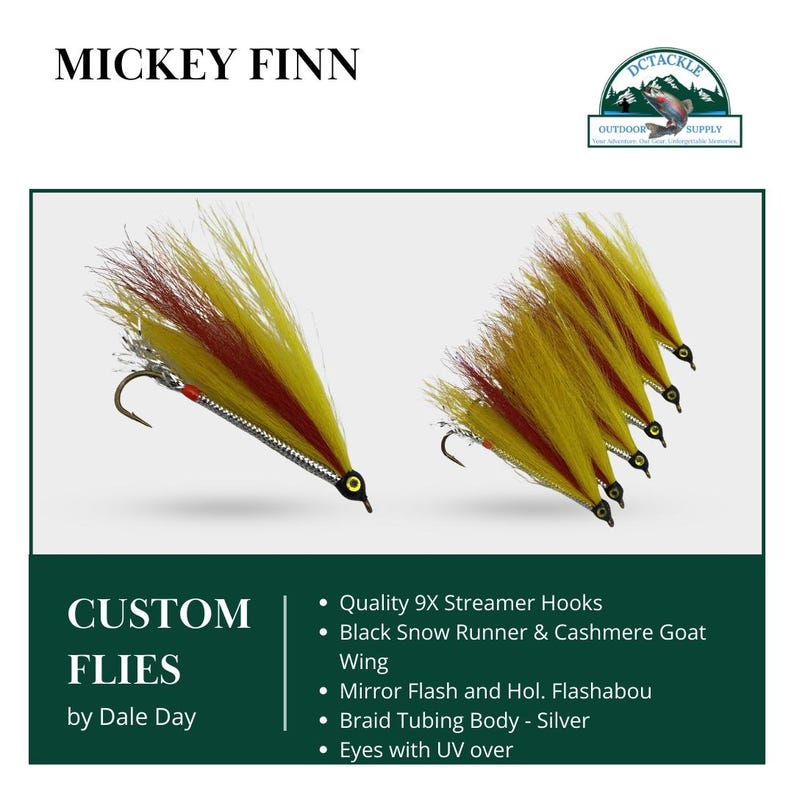 Streamer Fishing Fly, Hairwing, Mickey Finn, Single Hook, Sizes 2-4 - Etsy