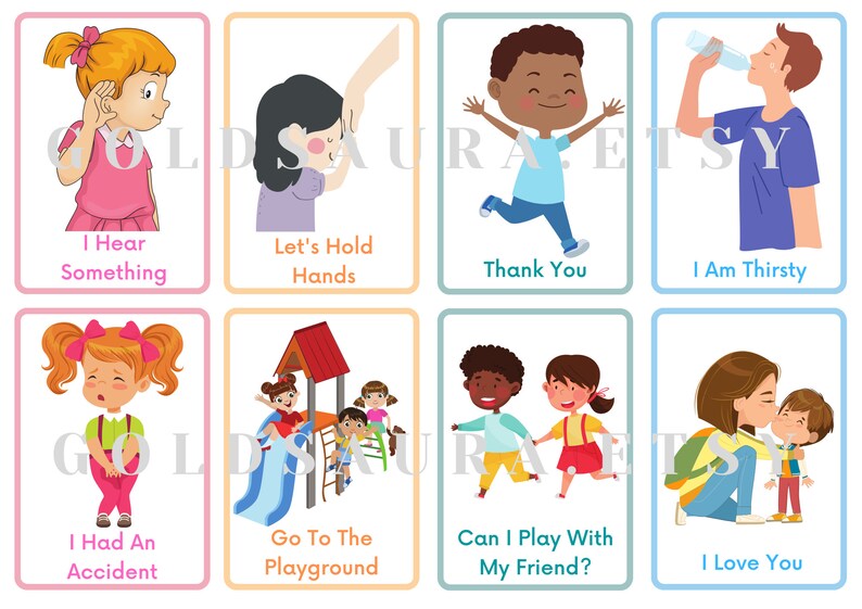 Autism Communication Flash Cards,64 Non Verbal Communication Cards ...