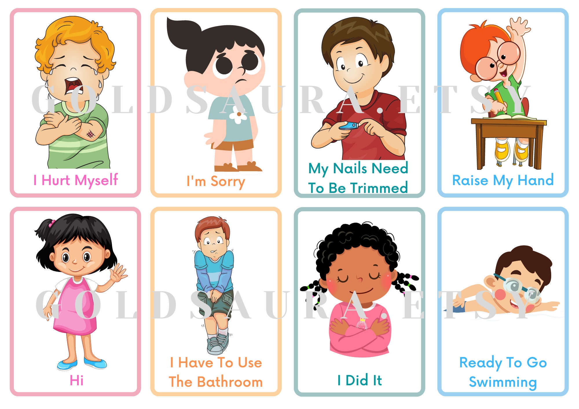 Autism Communication Flash Cards,64 Non Verbal Communication Cards ...