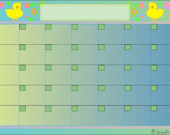 Cute Duck Open Printable Calendar, Digital Download Calendar, Instant ...