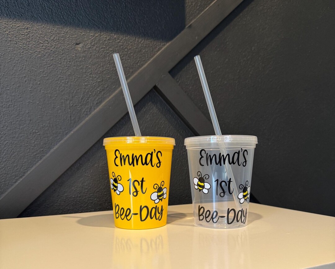 Personalized First Bee Day Party Cups/bumble Bee First Birthday Party ...