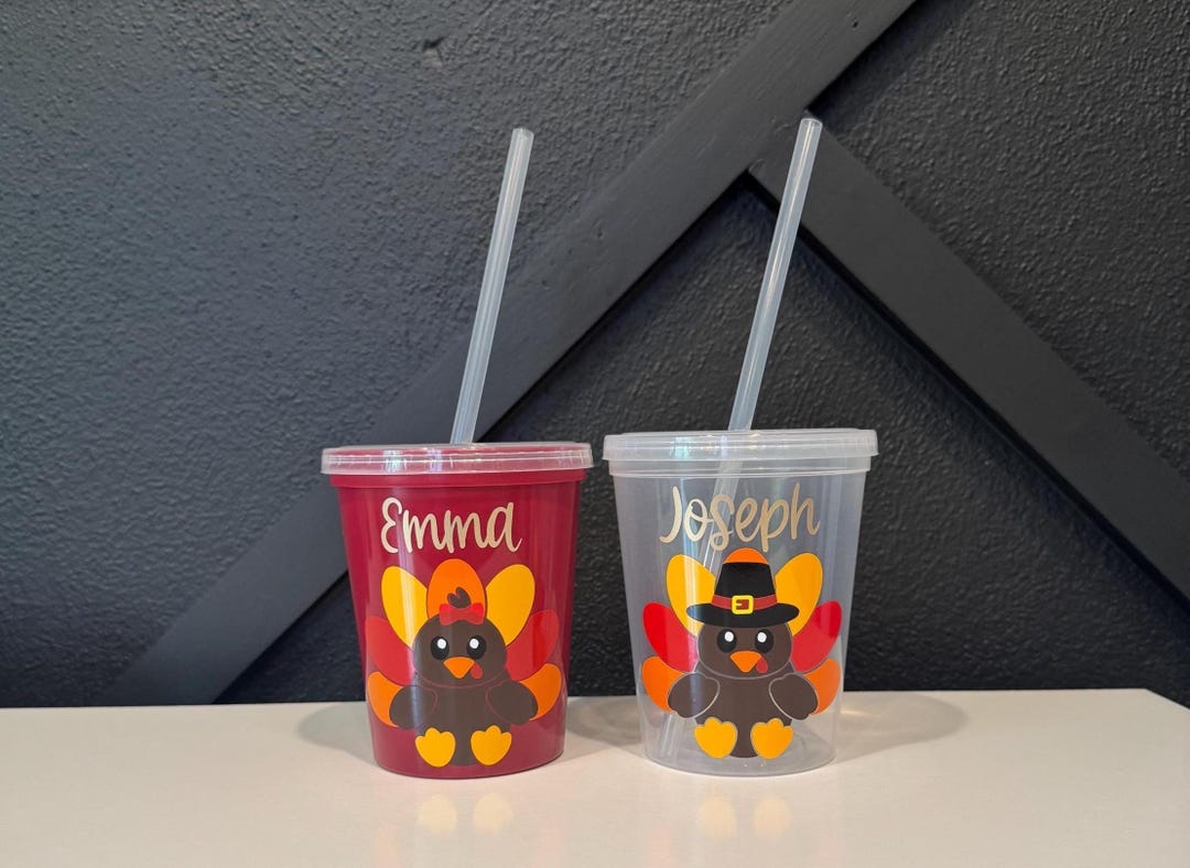 Personalized Kids Thanksgiving Cup/kids Turkey Cup - Etsy