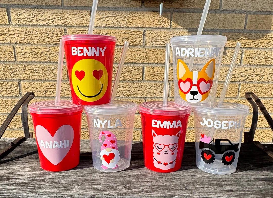 Personalized Kids Valentines Day Party Cup/kids Valentine Party Favor ...
