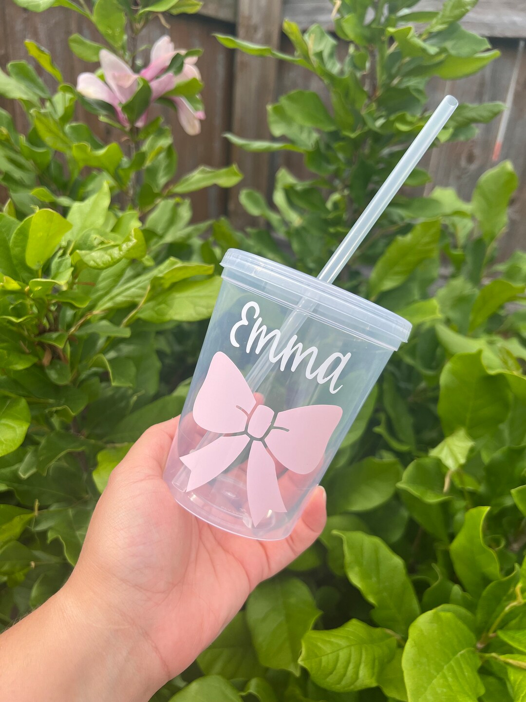 Personalized Pink Bow Cups for Kids/ Coquette Bow Cup/girls Just Wanna ...