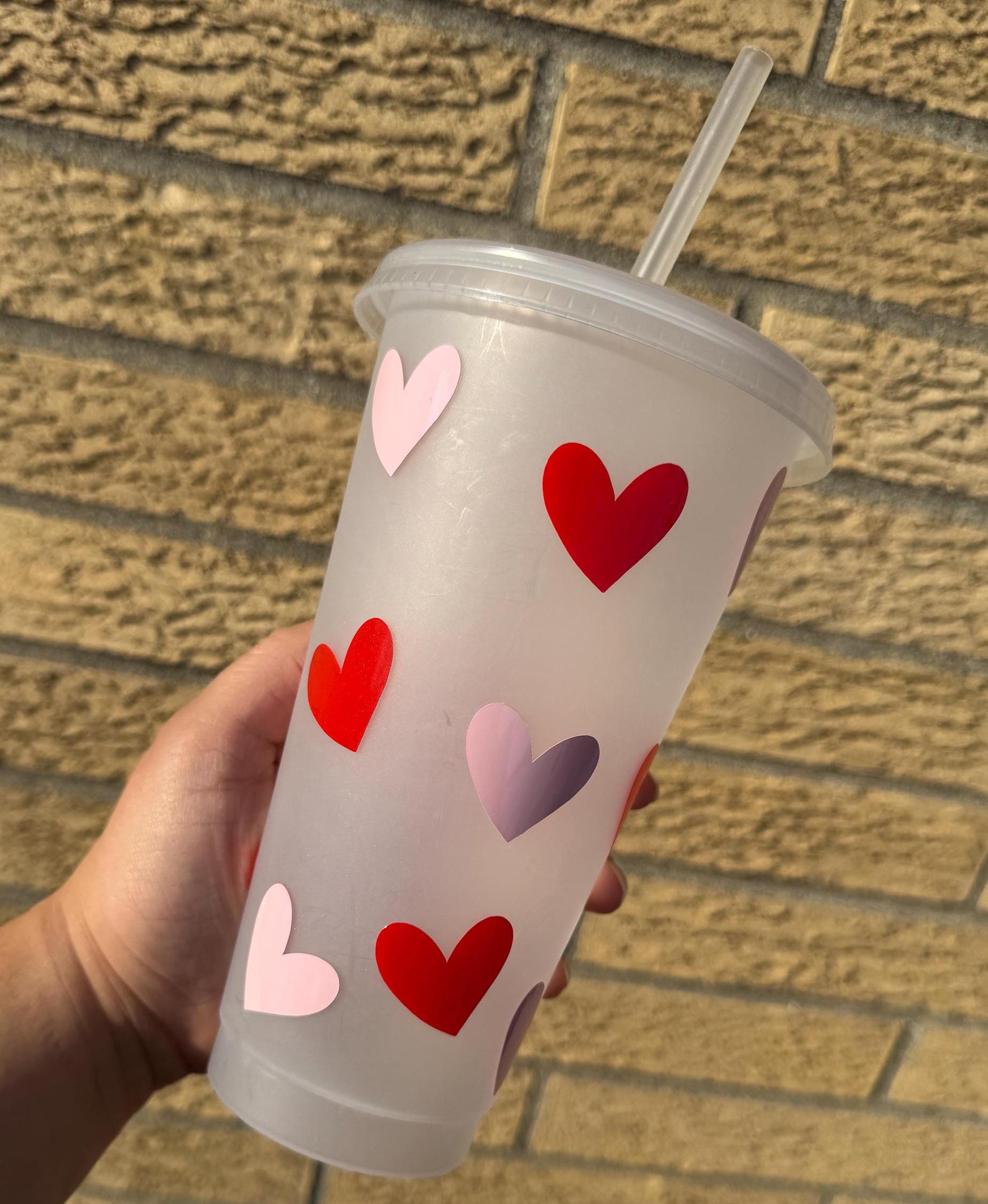 Personalized 24 Oz Heart Cup/valentines Day Cups/valentines Gifts ...