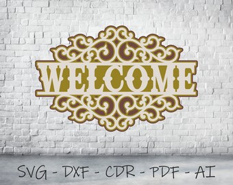 Welcome Sign Laser Svg - Etsy