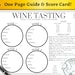 Wine Tasting Guide & Card, Wine Tasting Party Game, Wine Tasting Scorecard Tasting Mat Sheet ...