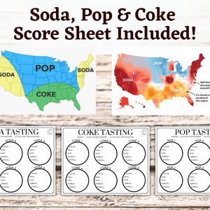 Soda Pop Coke Taste Test Score Card, Soda Tasting Activity Sheet ...
