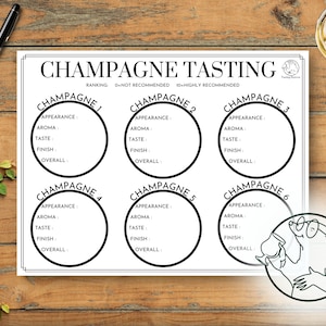 Champagne Tasting Scoresheet, Bridal Shower Champagne Tasting ...