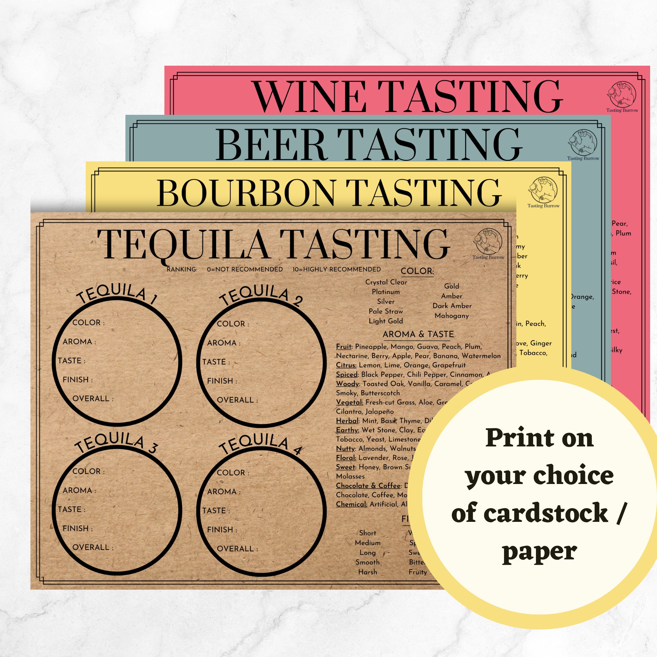 Ultimate Tasting Party Bundle, Whiskey Tasting Mat, Wine Tasting, Beer ...