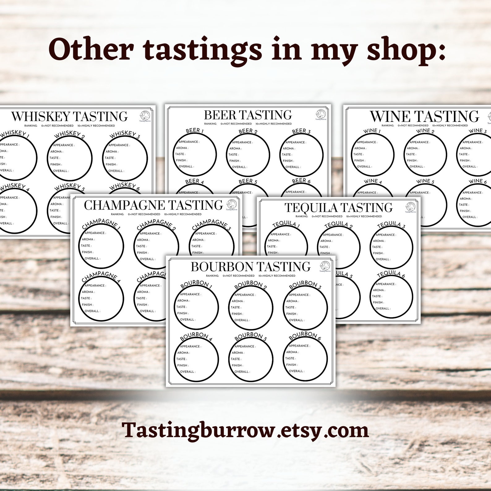 Whiskey Tasting Guide & Scorecard, Whiskey Tasting Scoresheet, Whiskey ...