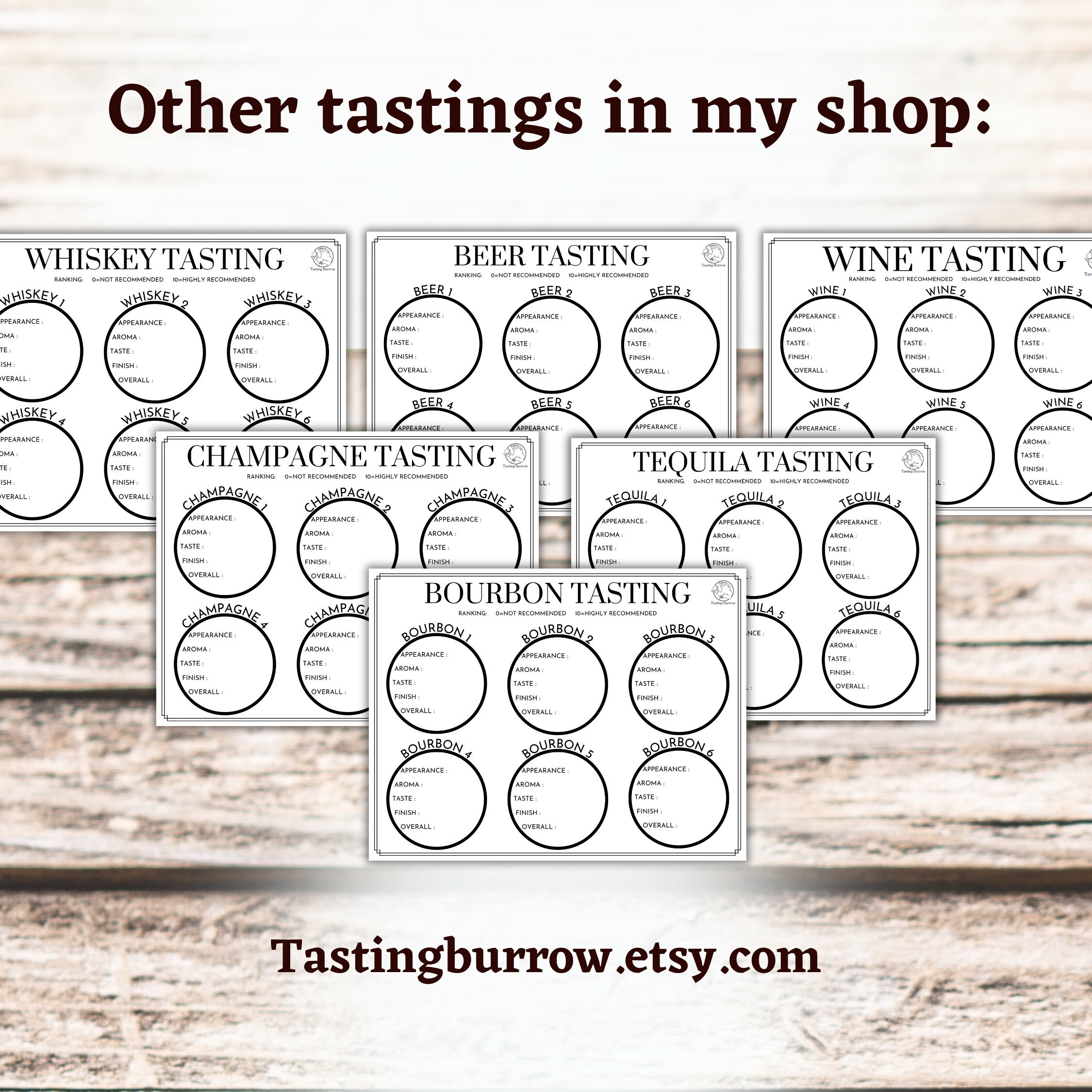 Whiskey Tasting Guide & Scorecard, Whiskey Tasting Scoresheet, Whiskey ...
