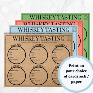 Whiskey Tasting Sheet, Whisky Tasting Mat, Whiskey DIY Blind Tasting ...