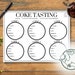 Soda Pop Coke Taste Test Score Card, Soda Tasting Activity Sheet ...