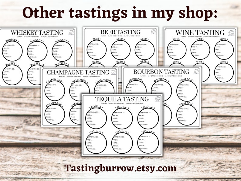 Tequila Tasting Sheet Tequila Tasting Notes Tequila Diy Etsy