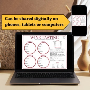 Wine Tasting Guide & Card, Wine Tasting Party Game, Wine Tasting Scorecard Tasting Mat Sheet ...