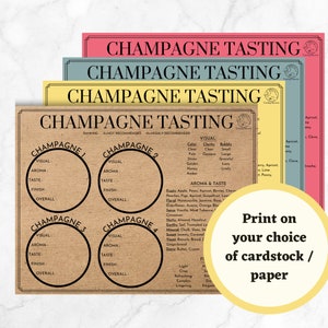 Champagne Tasting Guide & Scorecard, New Years Eve Champagne Party Game ...