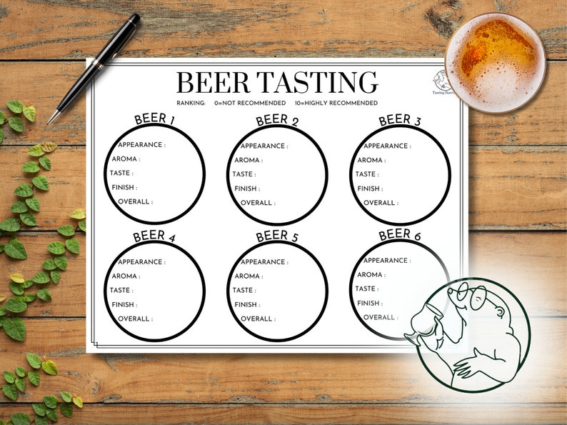 Beer Tasting Sheet, Beer Flight Tasting Score Sheet, Beer DIY Blind ...