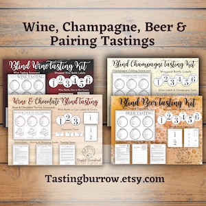 Champagne Tasting Guide & Scorecard, New Years Eve Champagne Party Game ...
