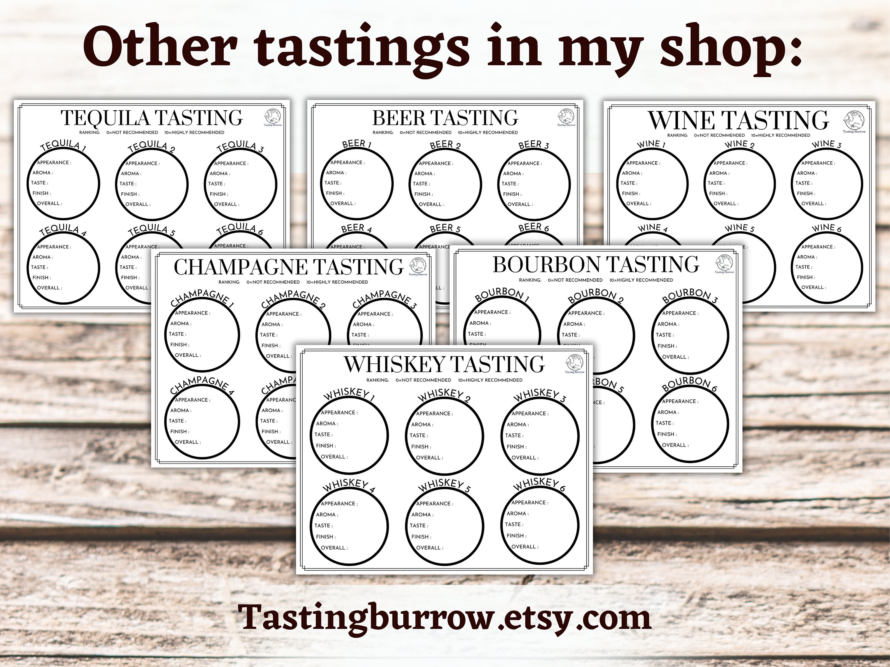 Gin Tasting Scoresheet, Gin Flight Tasting, Gin Tasting Sheet, Gin ...